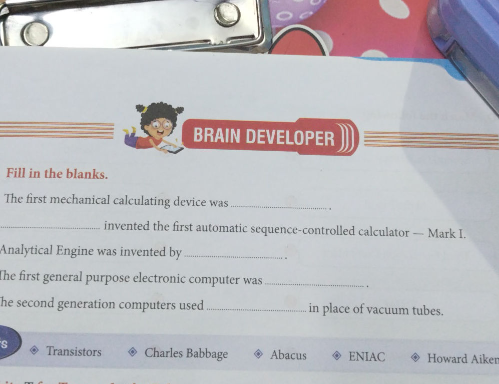 Fill in the blanks. The first mechanical | StudyX