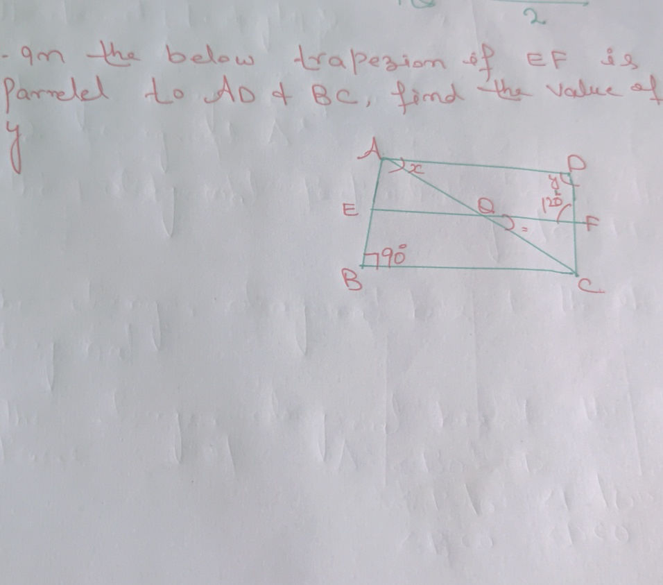 - am the below trapezion of EF is parallel | StudyX
