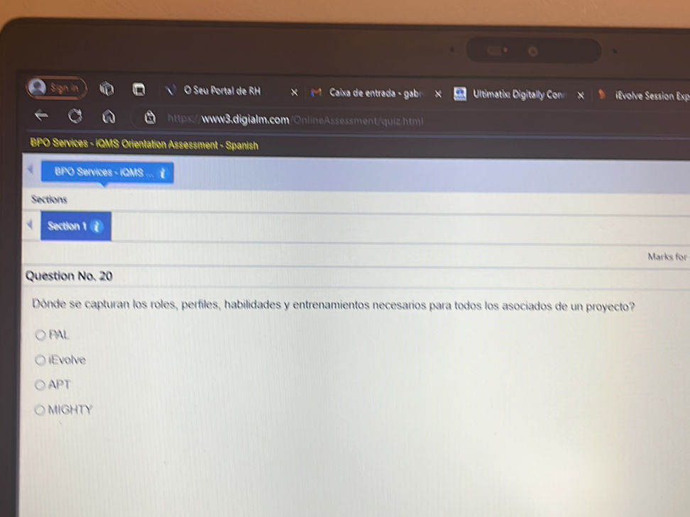 Question No. 20 ¿Dónde se capturan los | StudyX
