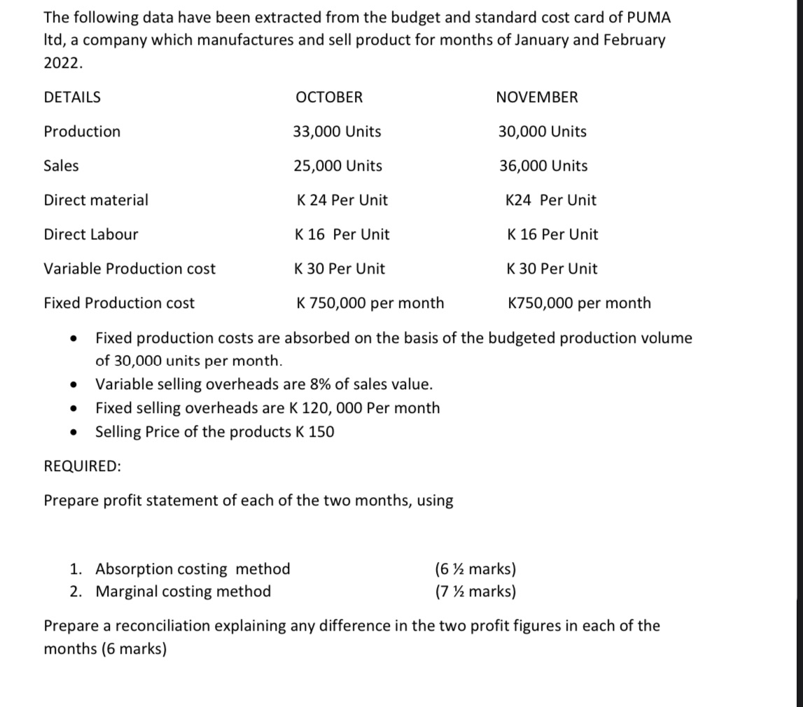 The following data have been extracted from | StudyX