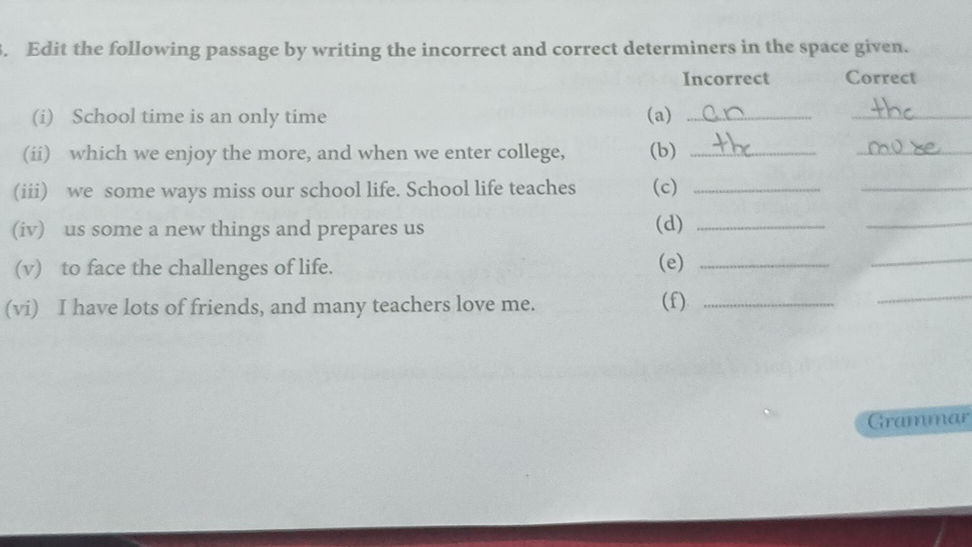 Edit the following passage by writing the | StudyX