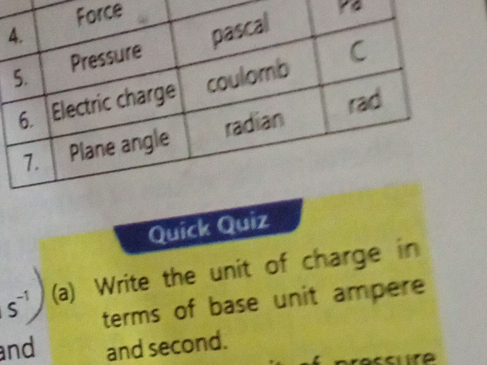 4. Force pascal 5. Pressure coulomb C 6. | StudyX