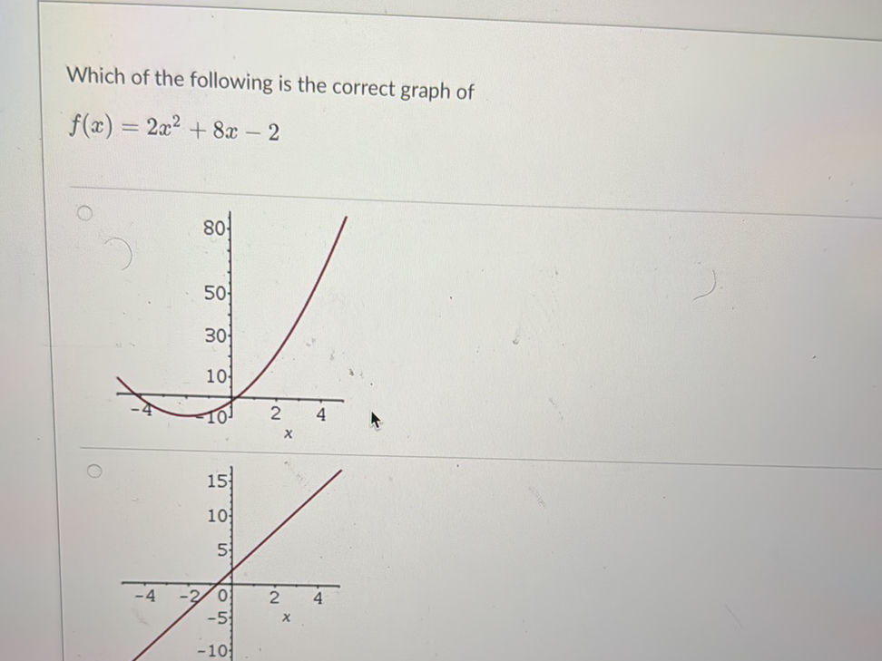 Which of the following is the correct graph | StudyX