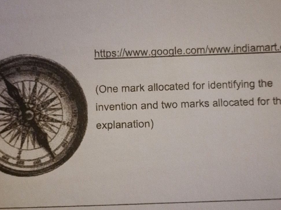 The image shows a compass. (One mark | StudyX