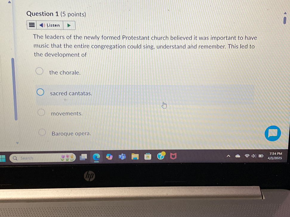 Question 1 (5 points) The leaders of the | StudyX
