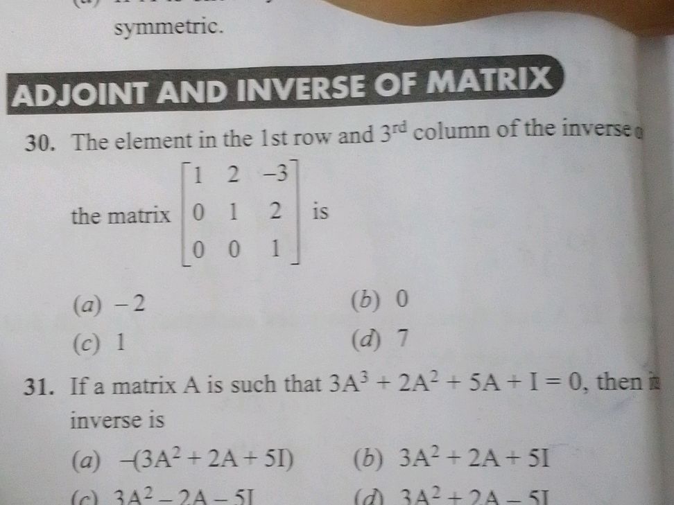 30. The element in the 1st row and 3rd | StudyX