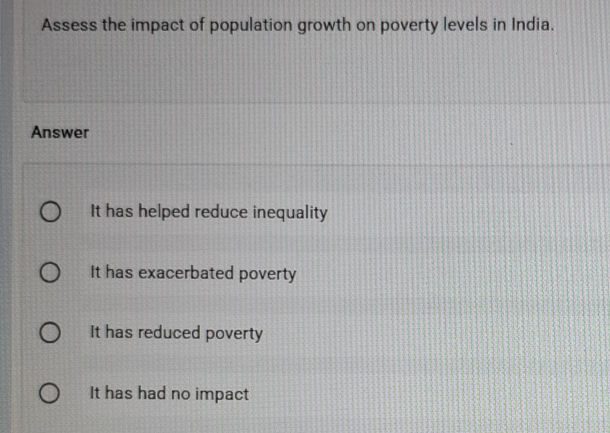 Assess the impact of population growth on | StudyX