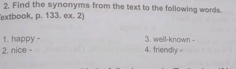 2. Find the synonyms from the text to the | StudyX