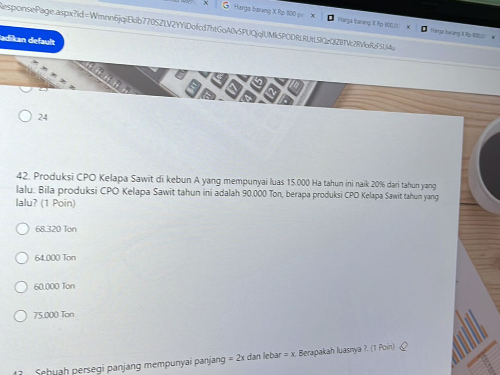 42. Produksi CPO Kelapa Sawit di kebun A | StudyX