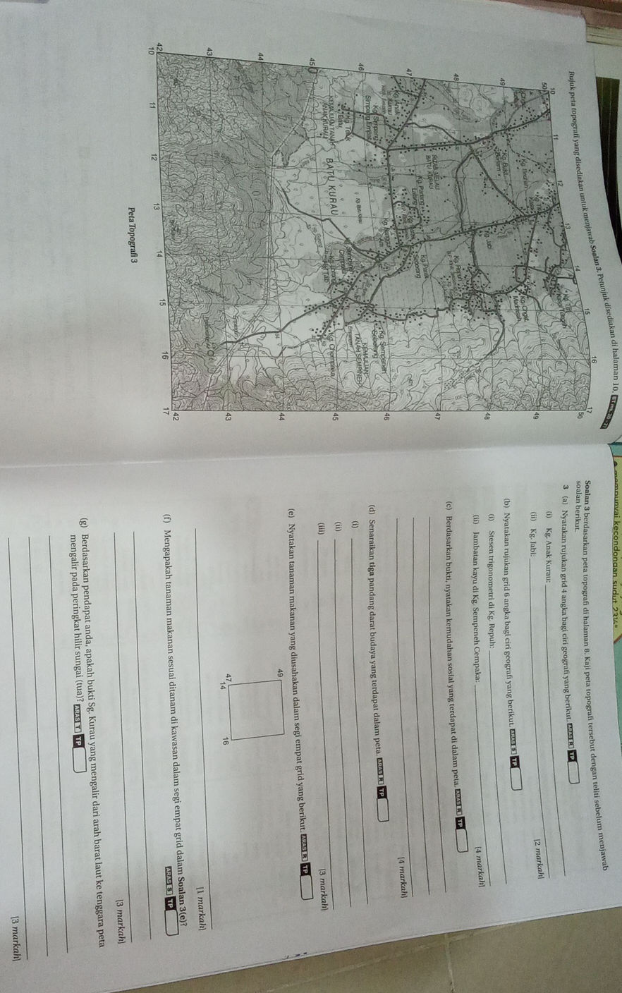 Rujuk peta topografi yang disediakan untuk | StudyX