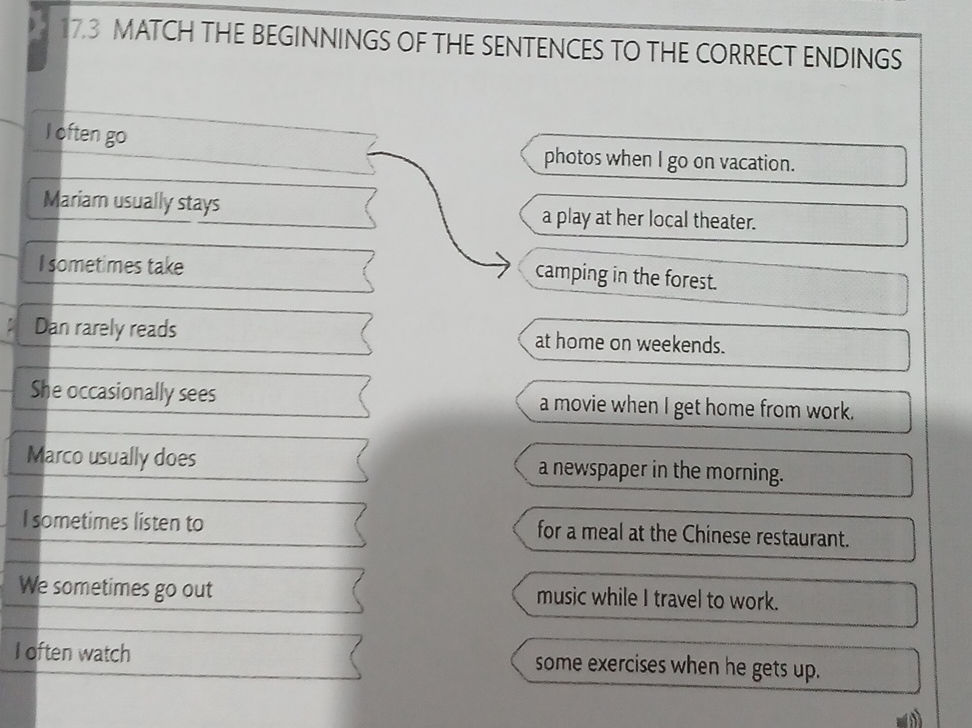 17.3 MATCH THE BEGINNINGS OF THE SENTENCES | StudyX