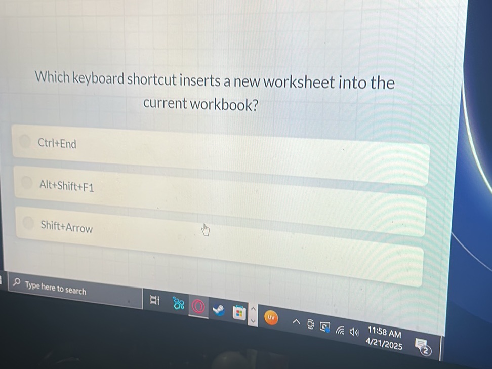 Which keyboard shortcut inserts a new | StudyX