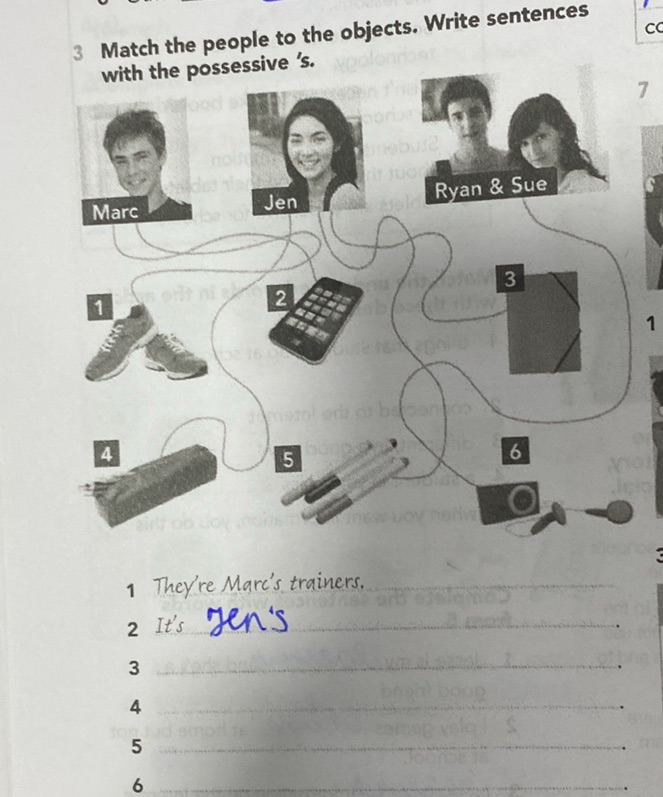 3 Match the people to the objects. Write | StudyX
