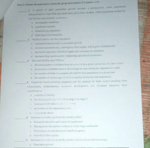 Part 1: Choose the best answer from the | StudyX