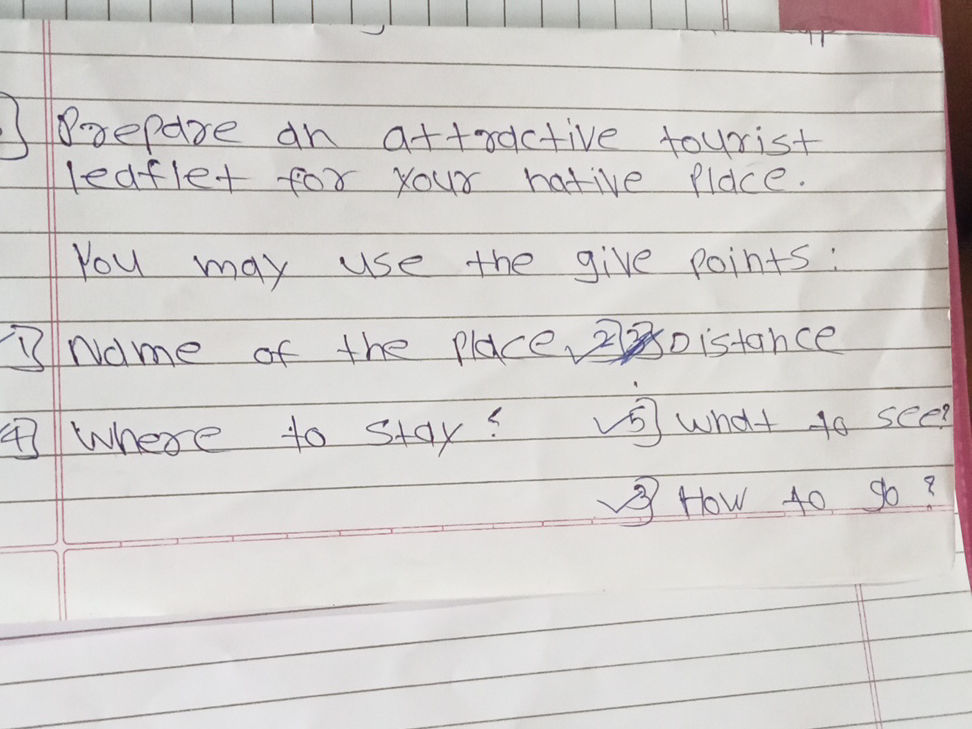 3 Prepare an attractive tourist leaflet for | StudyX