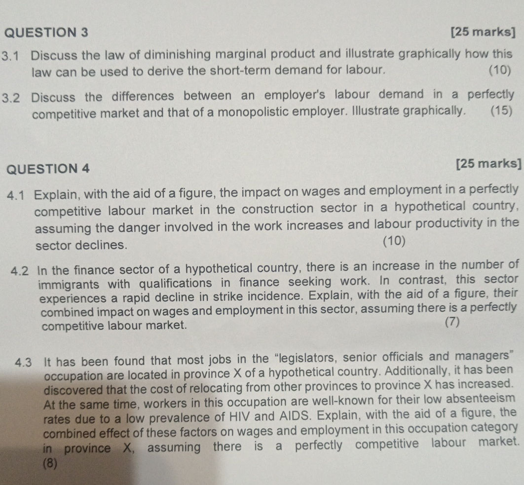QUESTION 3 3.1 Discuss the law of | StudyX