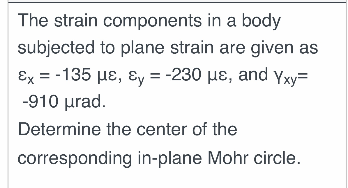 The strain components in a body subjected to | StudyX