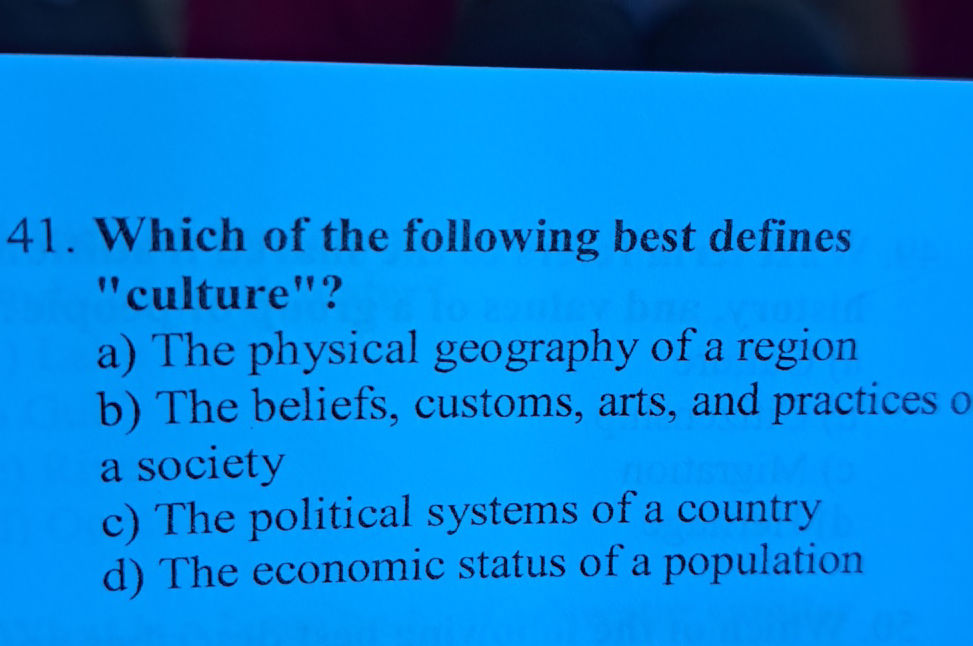 41. Which of the following best defines | StudyX