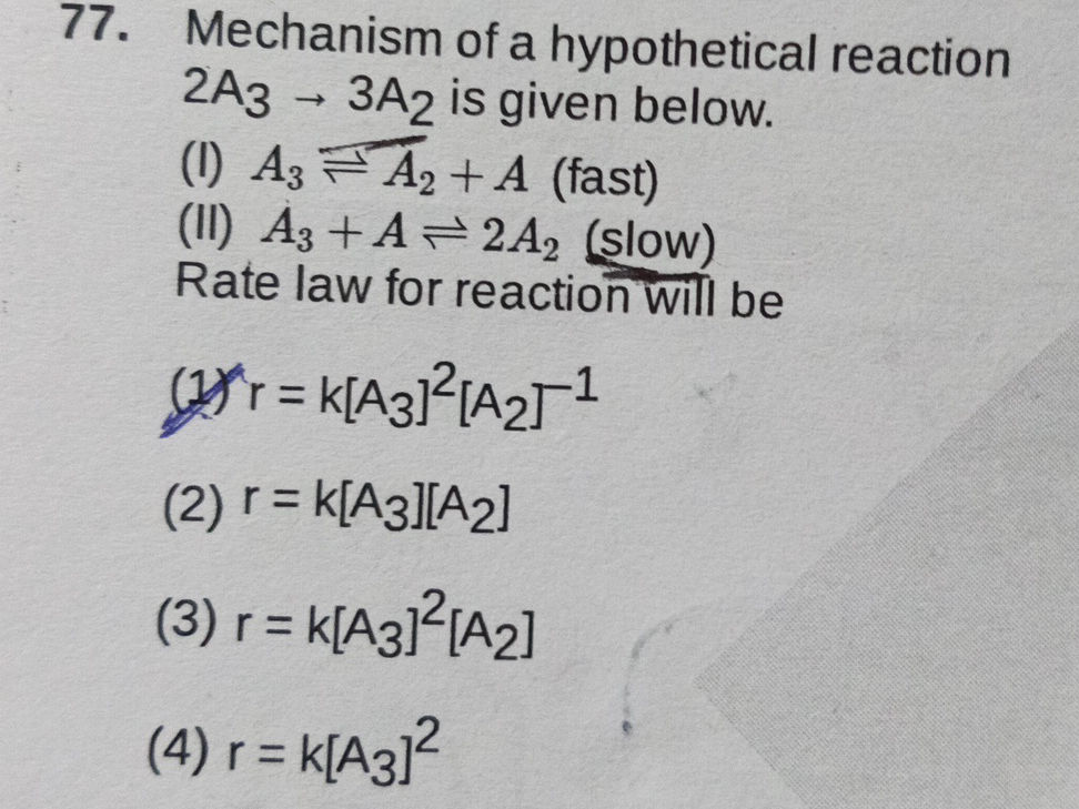 77. Mechanism of a hypothetical reaction | StudyX