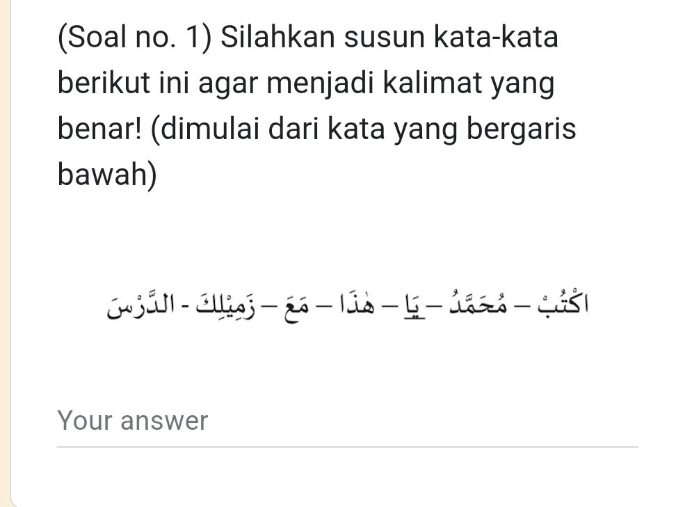 (Soal no. 1) Silahkan susun kata-kata | StudyX