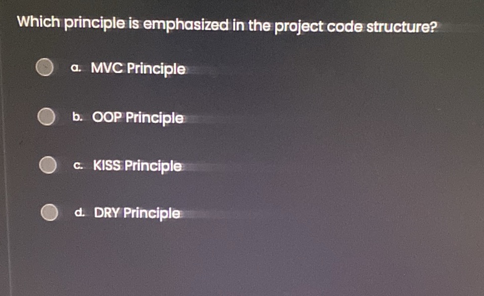 Which principle is emphasized in the project | StudyX
