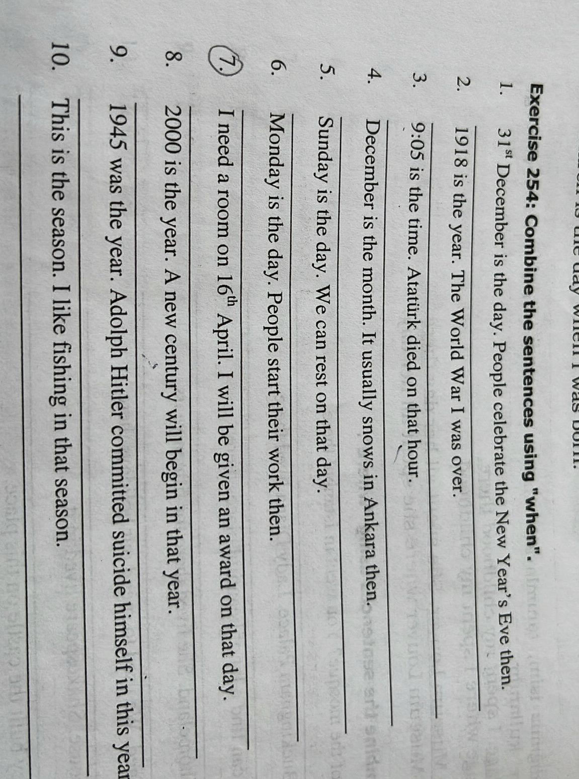 Exercise 254: Combine the sentences using | StudyX