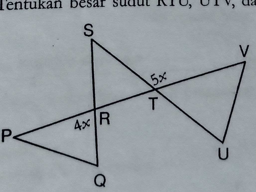 Tentukan besar sudut KTC, UTV, dan... (The | StudyX