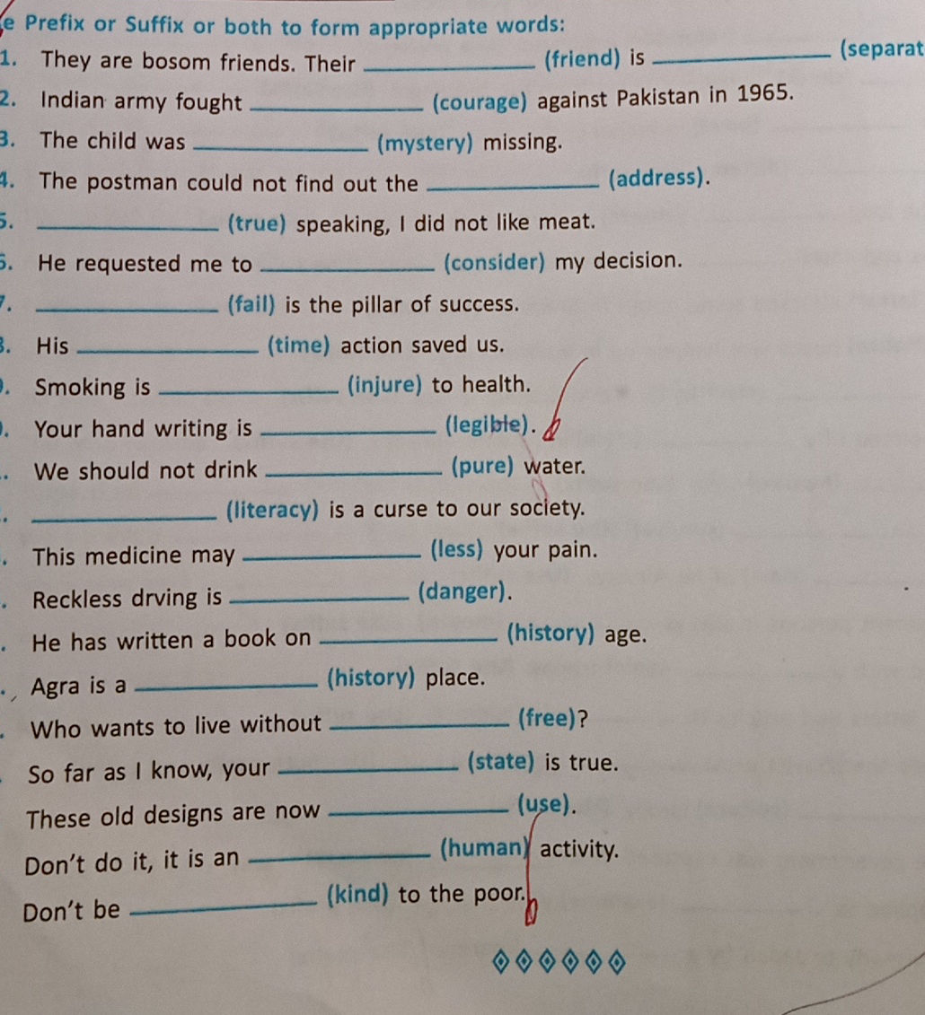 Prefix or Suffix or both to form appropriate | StudyX
