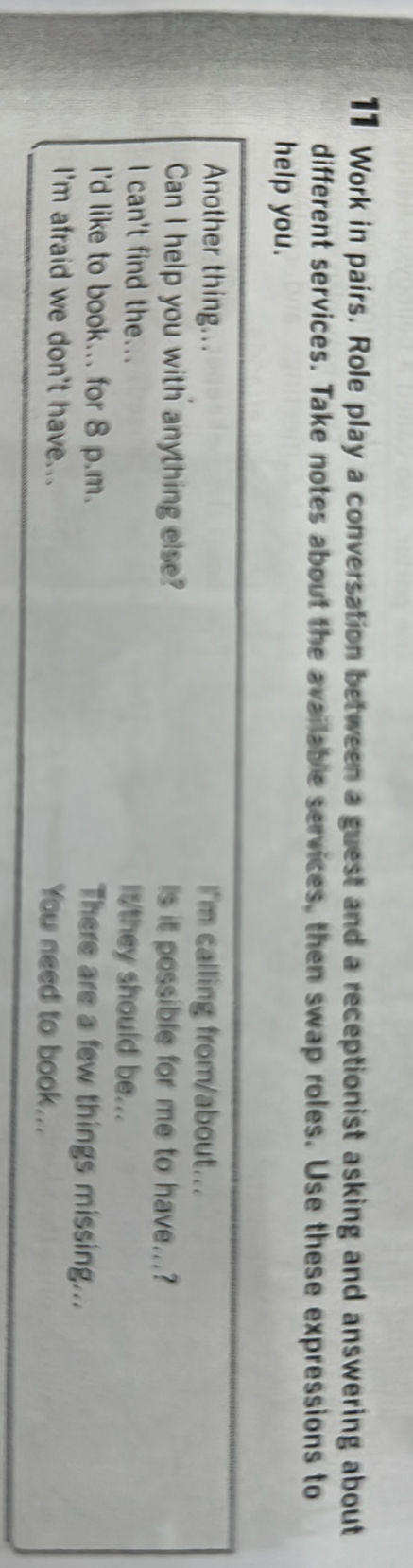 11 Work in pairs. Role play a conversation | StudyX