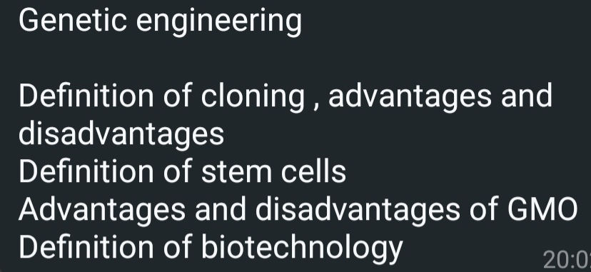 Genetic engineering Definition of cloning, | StudyX