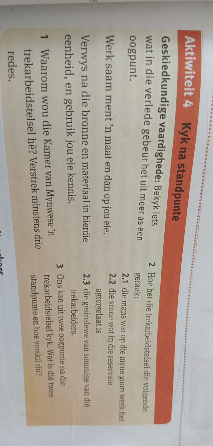 1 Waarom wou die Kamer van Mynwese 'n | StudyX