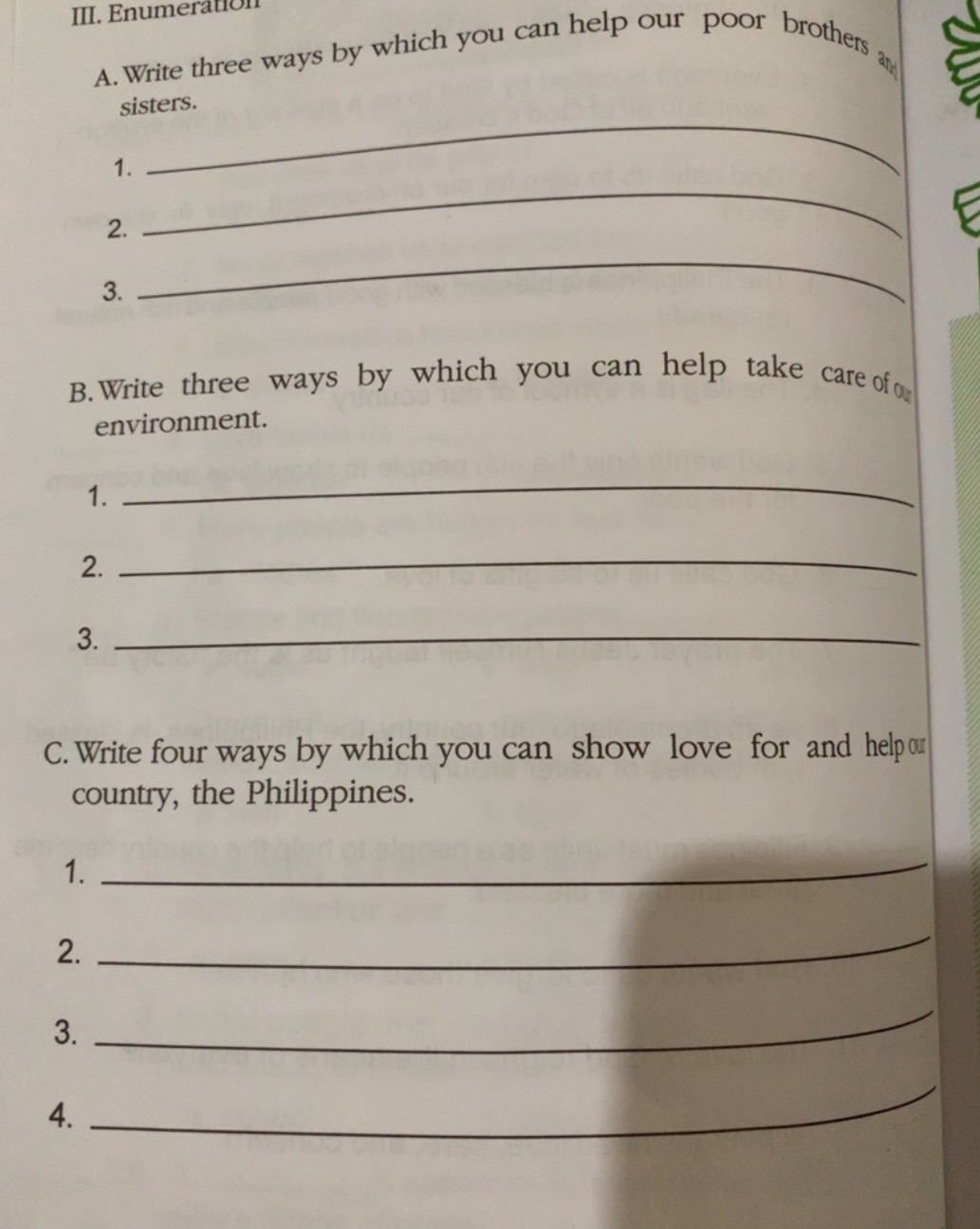 A. Write three ways by which you can help | StudyX