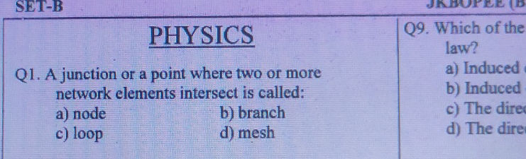 Q1. A junction or a point where two or more | StudyX