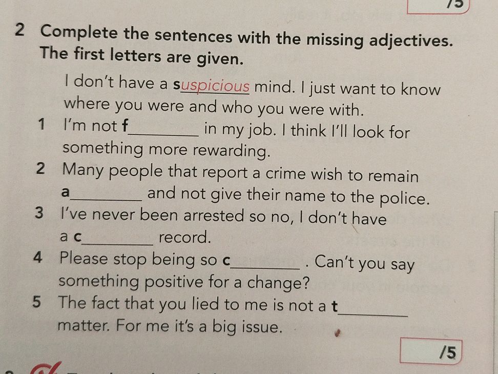 2 Complete the sentences with the missing | StudyX