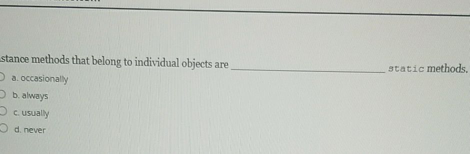 Instance methods that belong to individual | StudyX