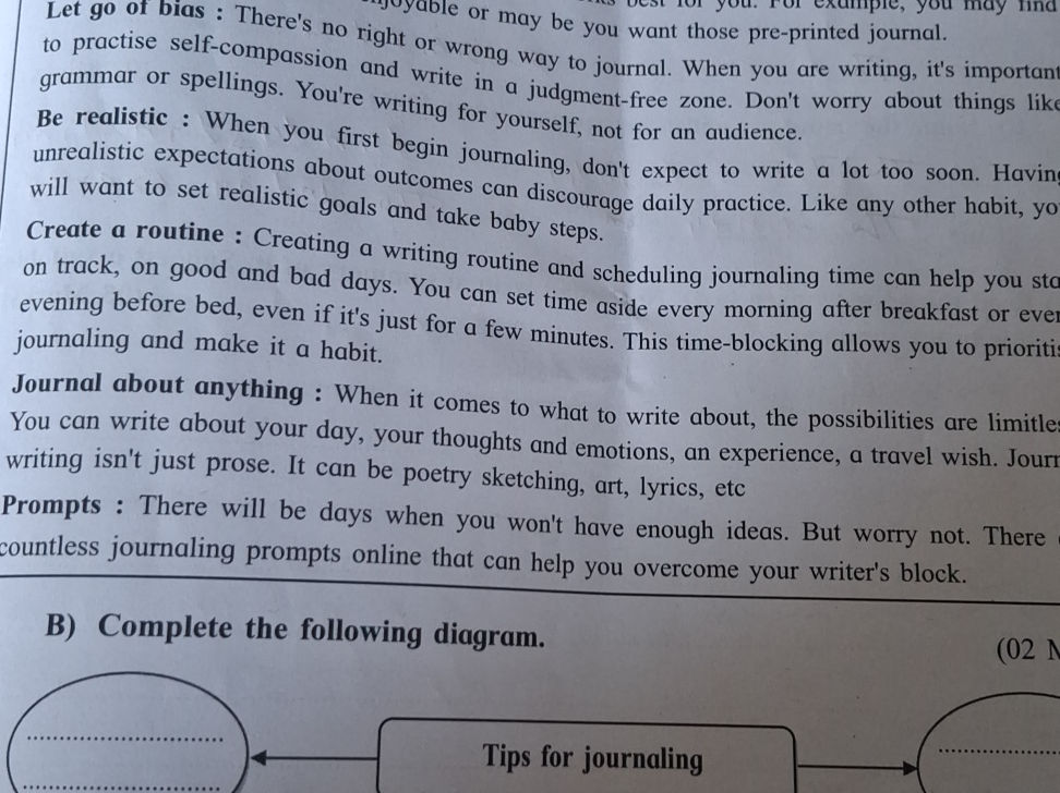 B) Complete the following diagram. Tips for | StudyX