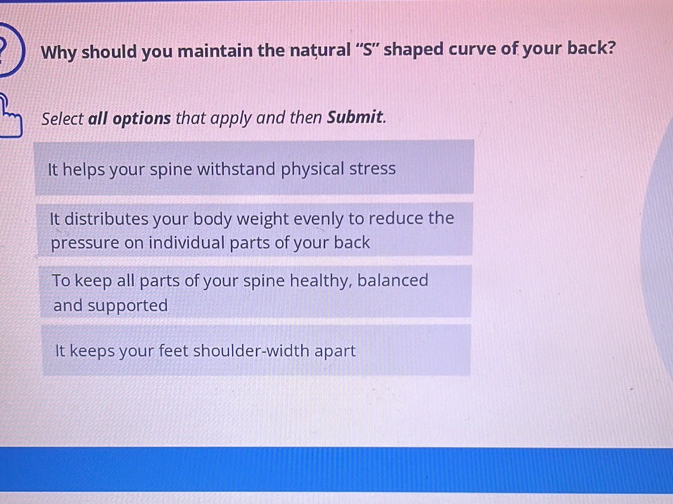 Why should you maintain the natural "S" | StudyX
