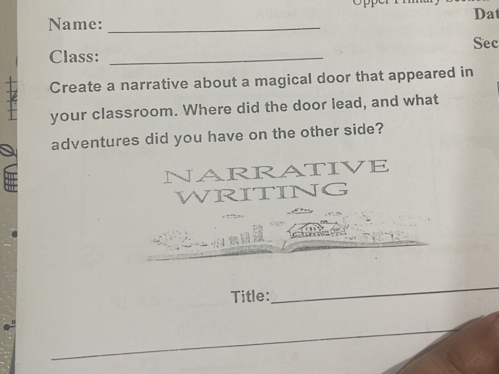 Create a narrative about a magical door that | StudyX