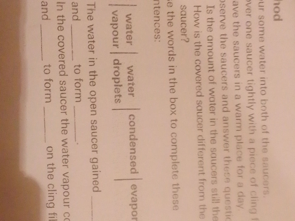 Use the words in the box to complete these | StudyX