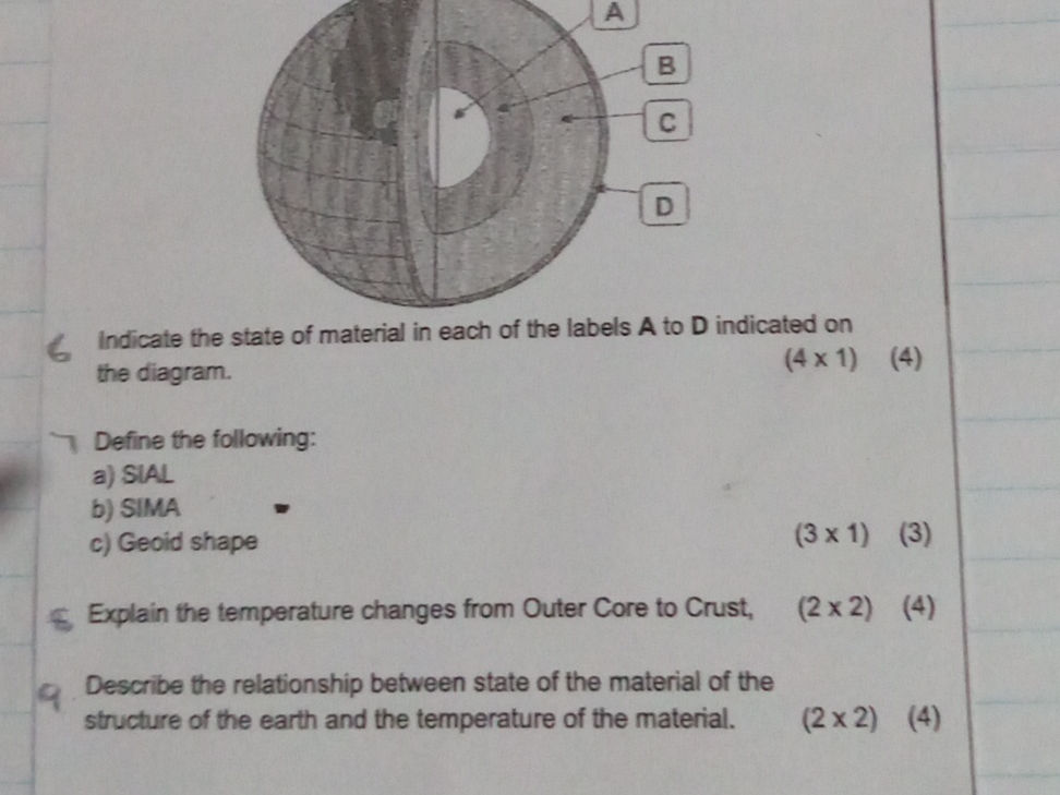 6. Indicate the state of material in each of | StudyX