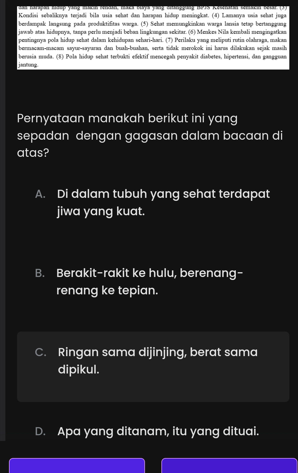 Pernyataan manakah berikut ini yang sepadan | StudyX