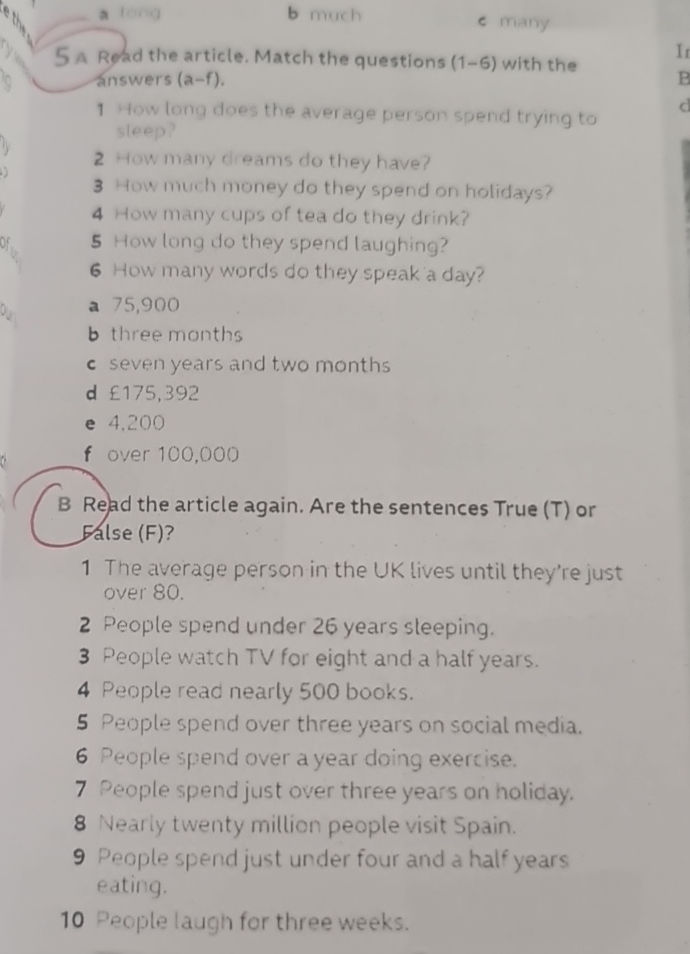 5 A Read the article. Match the questions | StudyX