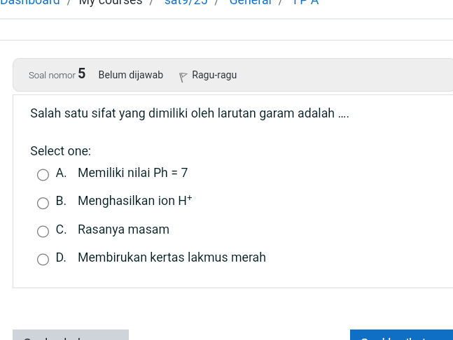 Salah satu sifat yang dimiliki oleh larutan | StudyX