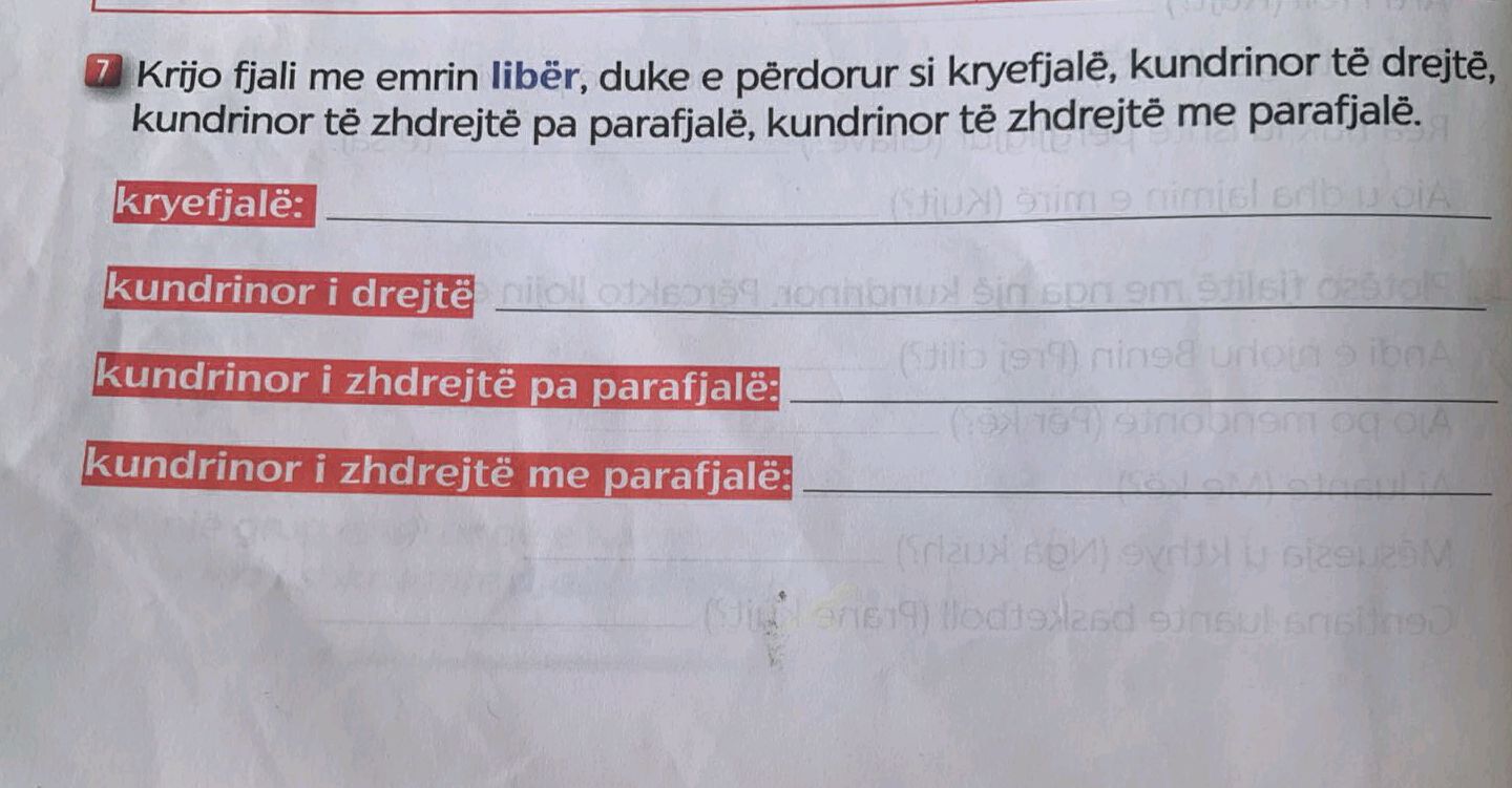 7 Krijo fjali me emrin libër, duke e | StudyX