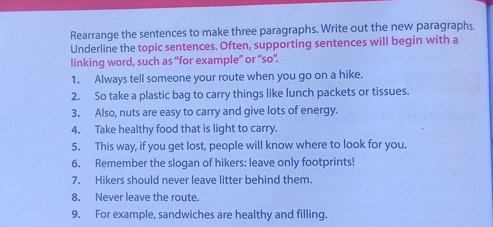 Rearrange the sentences to make three | StudyX