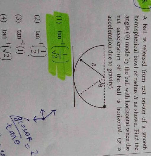 A ball is released from rest on-top of a | StudyX