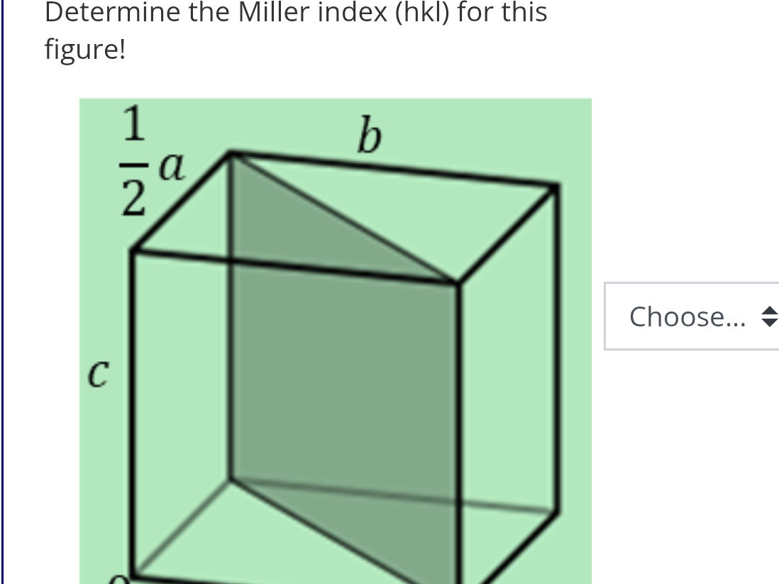 Determine the Miller index (hkl) for this | StudyX