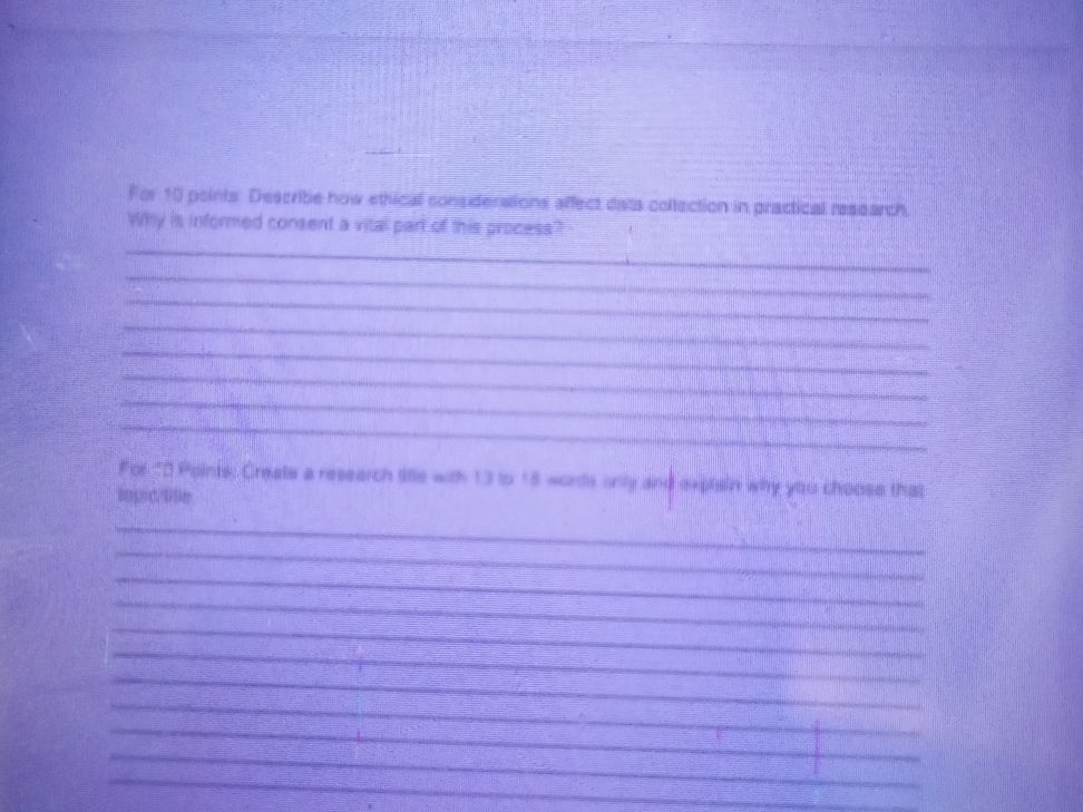 For 10 points: Describe how ethical | StudyX