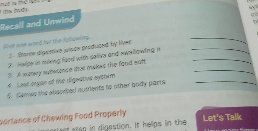 Give one word for the following. 1. Stores | StudyX