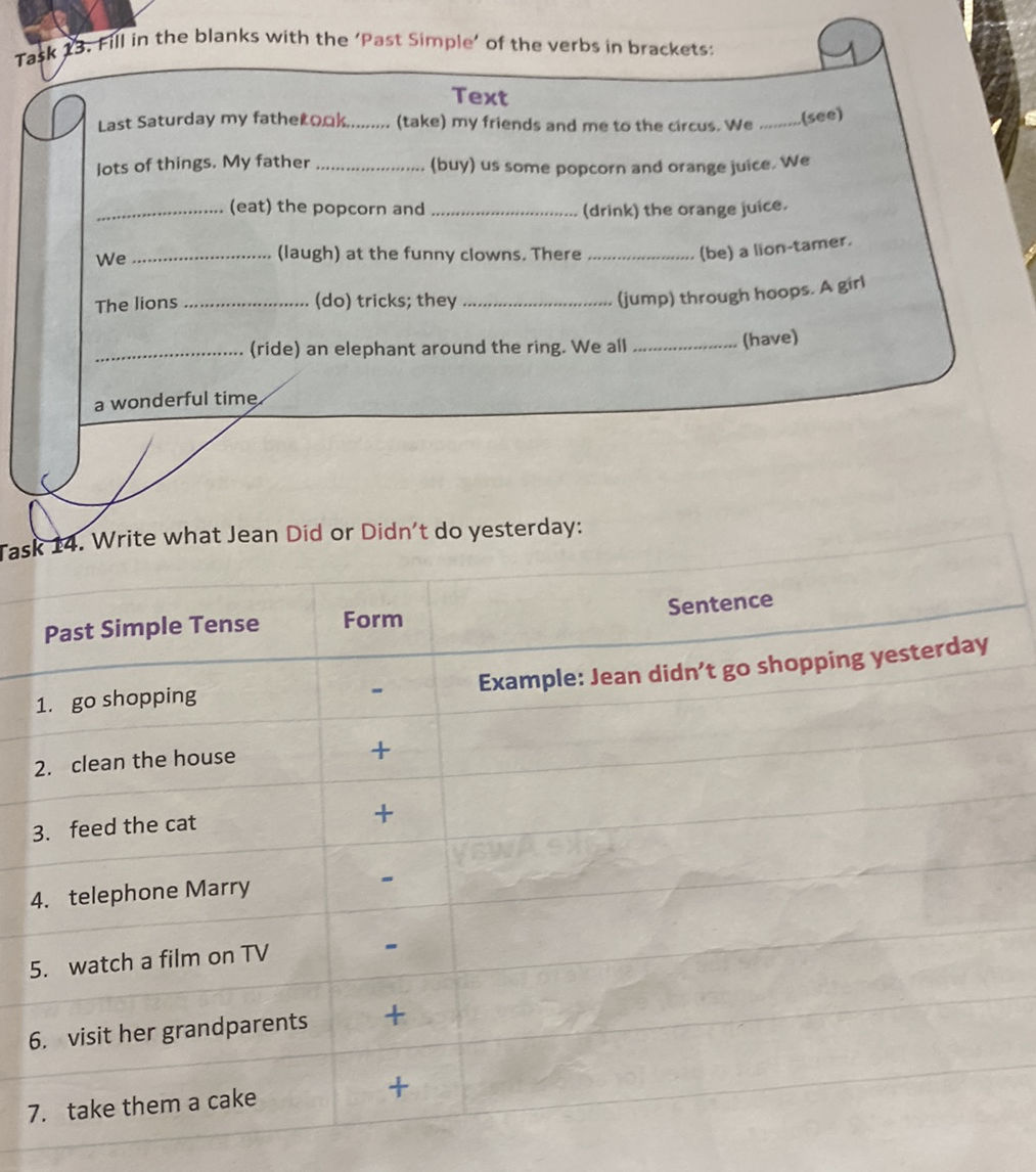 Task 13. Fill in the blanks with the 'Past | StudyX